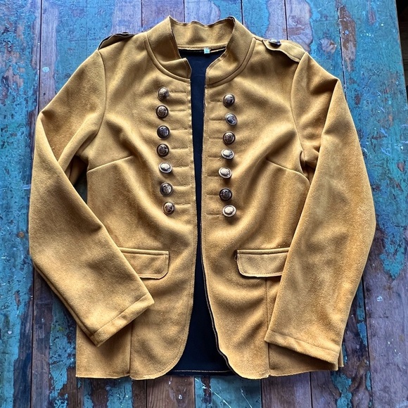 Jackets & Coats | Womens Double Buttoned Design Faux Suede Mustard ...